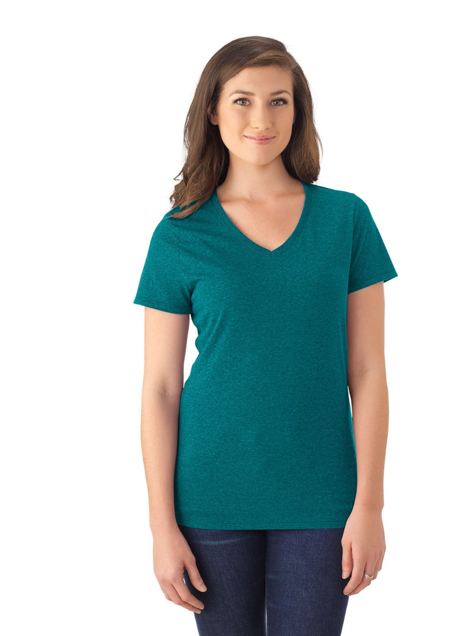 Jerzees womens 4.5 oz. TRI-BLEND V-Neck T-Shirt (601WVR) mosaic blue hthr m - Walmart.com