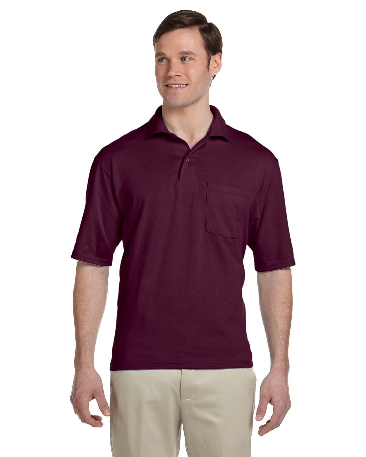 Jerzees 436 50/50 Pocket Polo - Maroon - S - Walmart.com