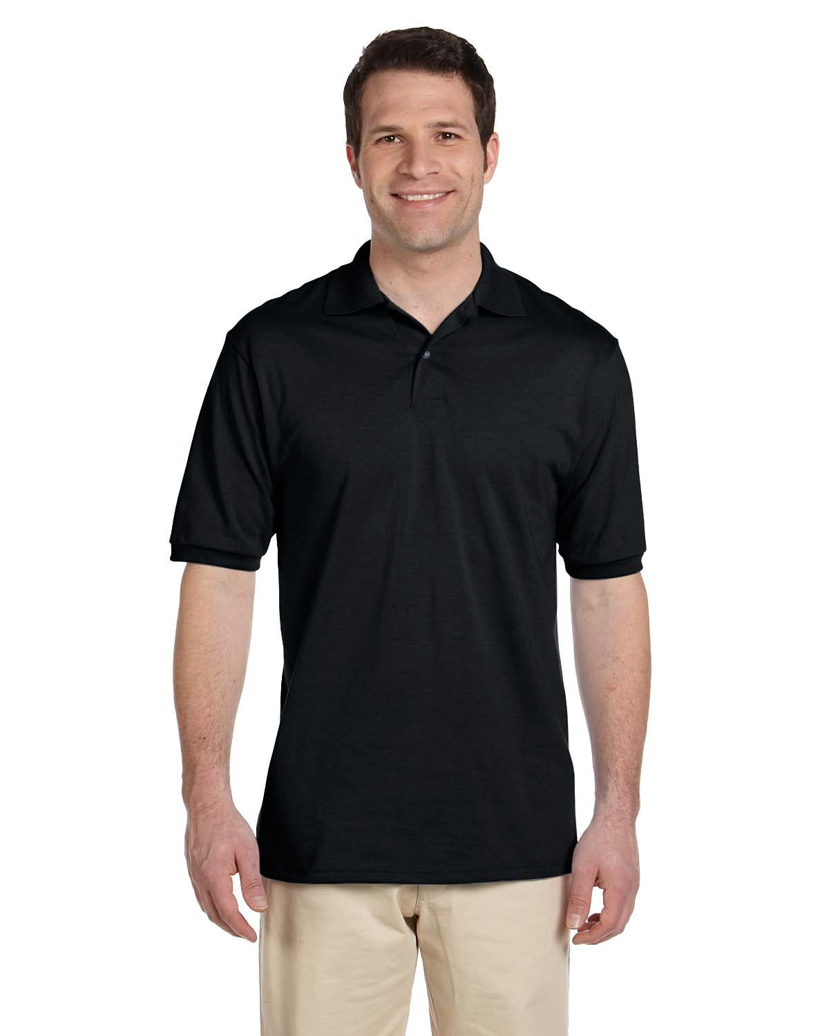JERZEES - SpotShield 50/50 Polo - 437MSR, Black, 4X, Pack 10, Mens ...