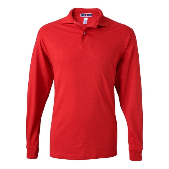Jerzees Adult 5.6 oz. 50/50 Cotton Long-Sleeve Jersey Polo with ...