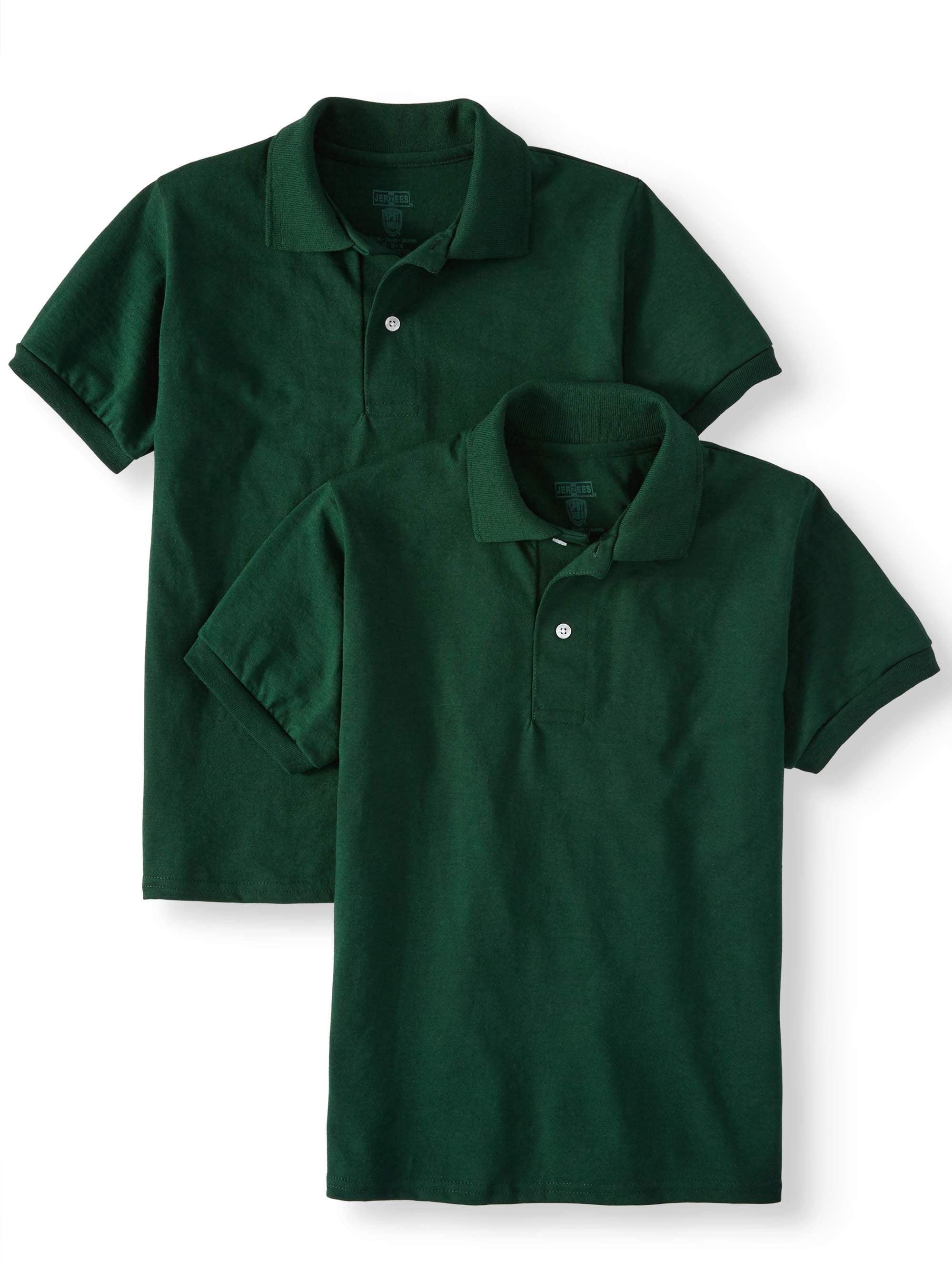 Jerzees Boys School Uniform SpotShield Short Sleeve Polo, 2 Pack ...