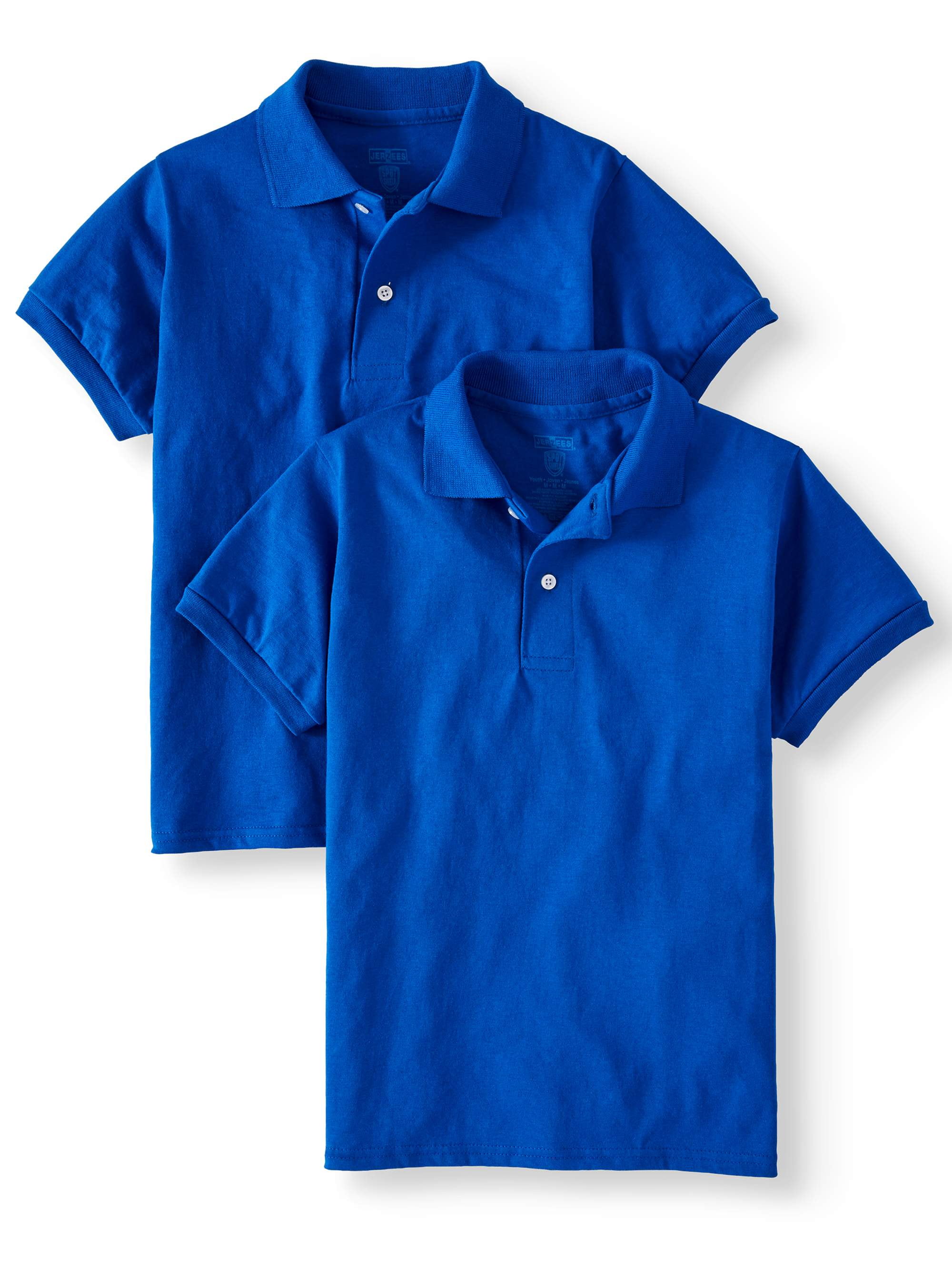 Jerzees Boys School Uniform SpotShield Short Sleeve Polo, 2 Pack ...