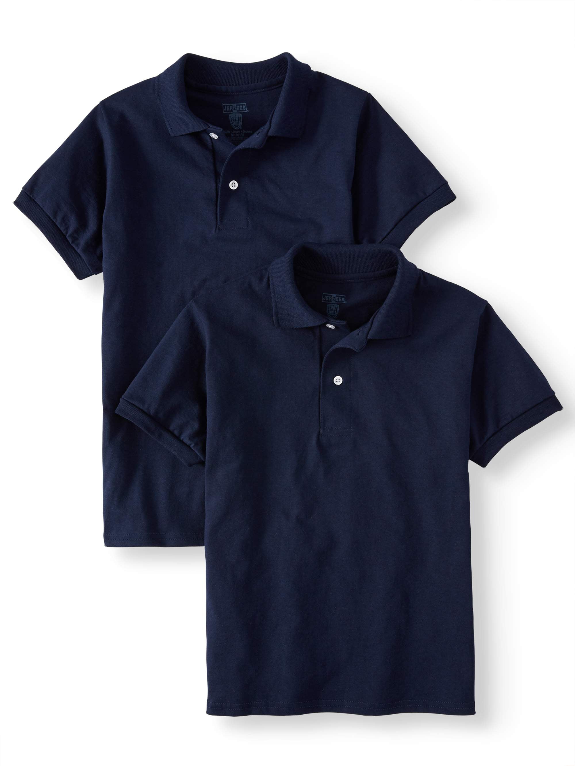 Jerzees Boys School Uniform SpotShield Short Sleeve Polo, 2 Pack ...