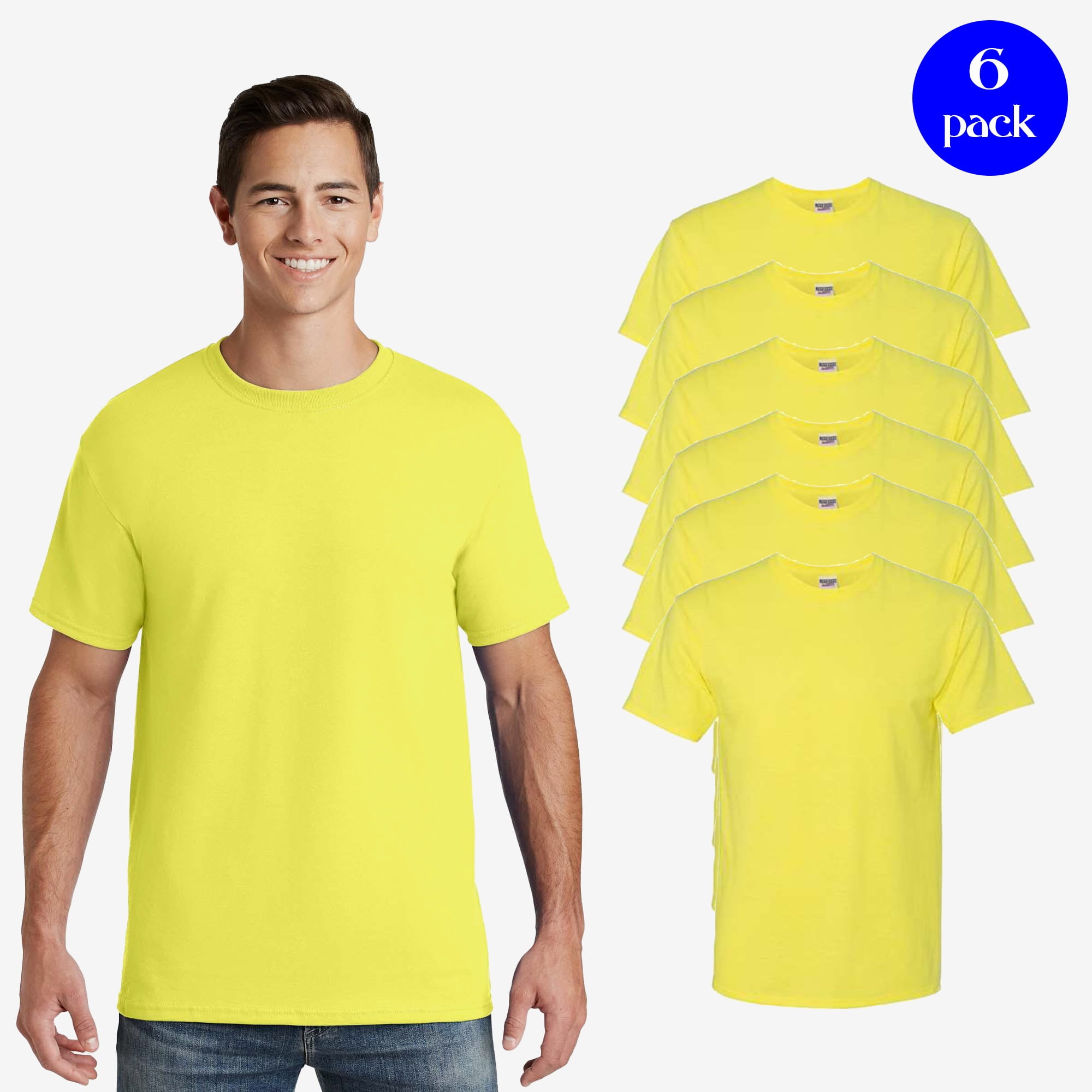 Jerzees High Visibility T-Shirt for Men, Hi-Vis Neon Yellow ...