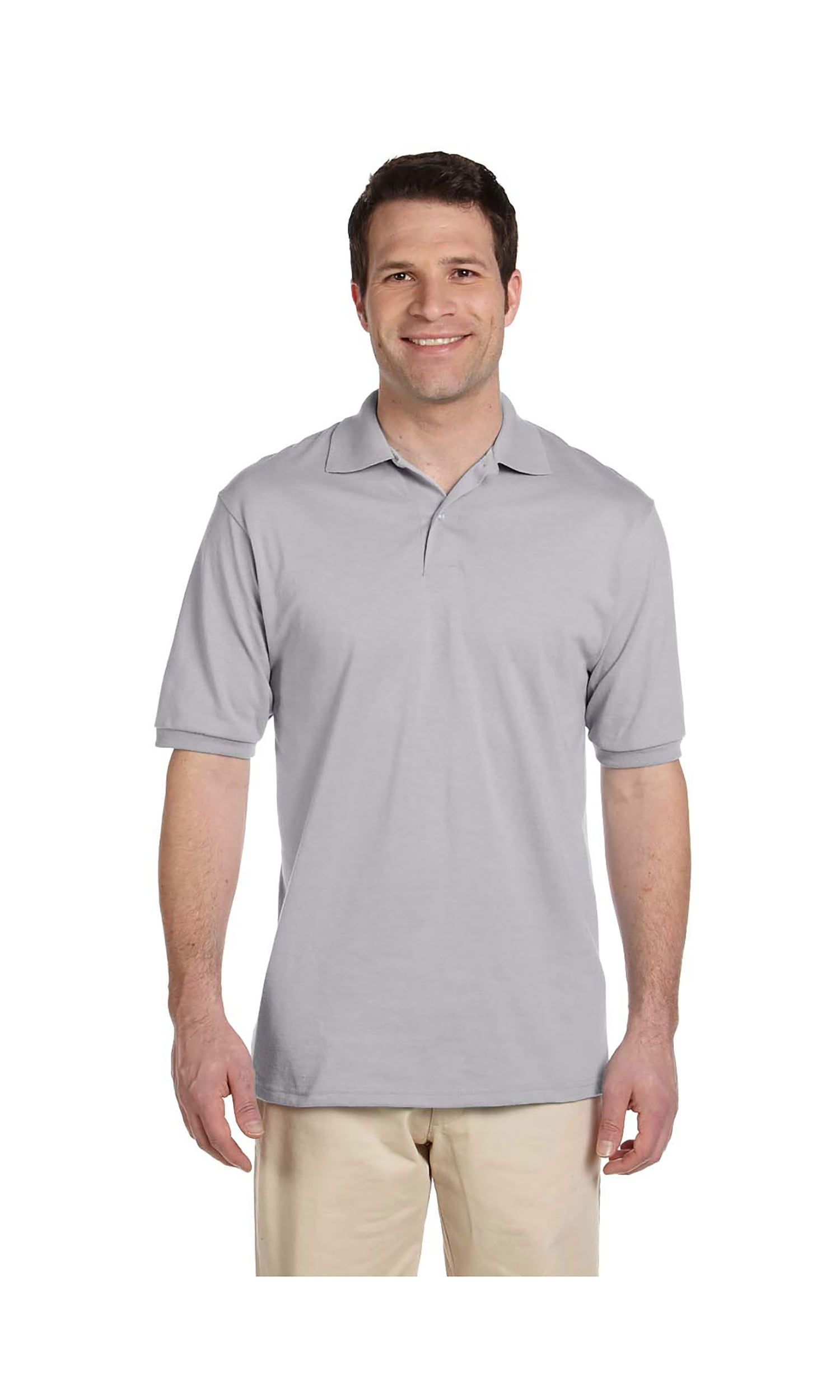 Jerzees Men's 2 Button Placket Welt Knit Collar Polo Shirt, Style 437M ...