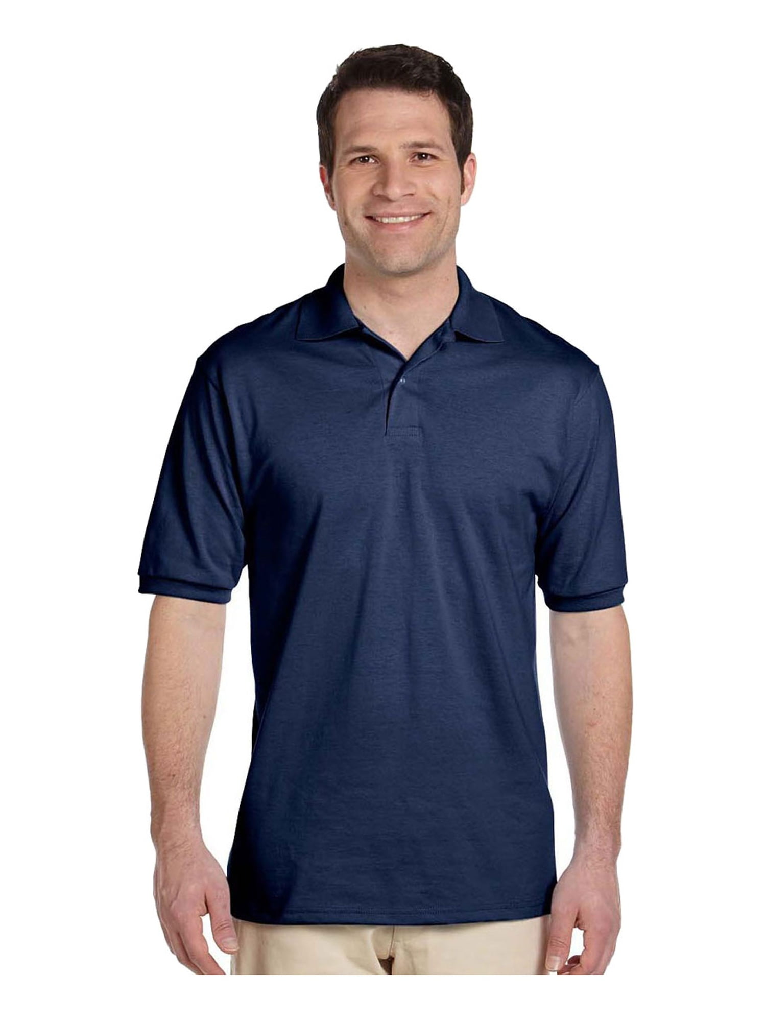 Jerzees Men's 2 Button Placket Welt Knit Collar Polo Shirt, Style 437M ...