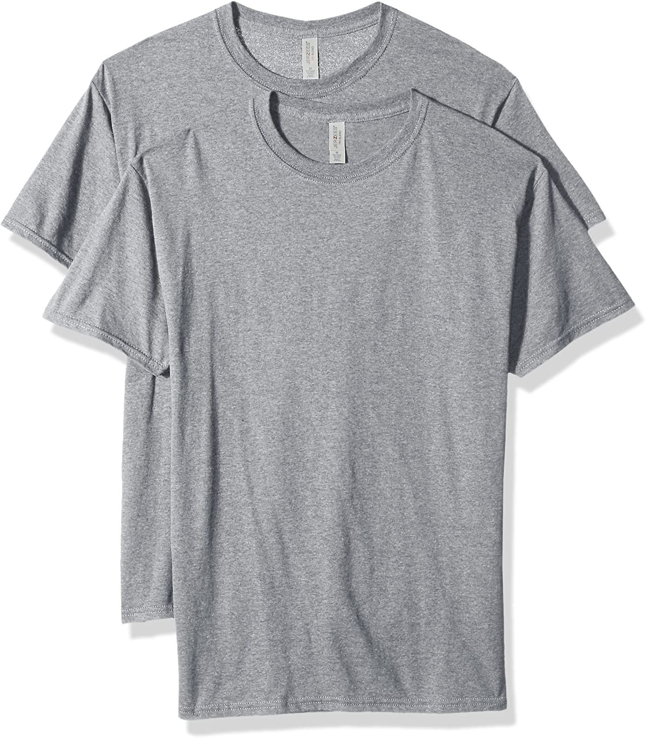 Jerzees Men's Tri-Blend 2 Pack T-Shirt, Oxford, Medium - Walmart.com