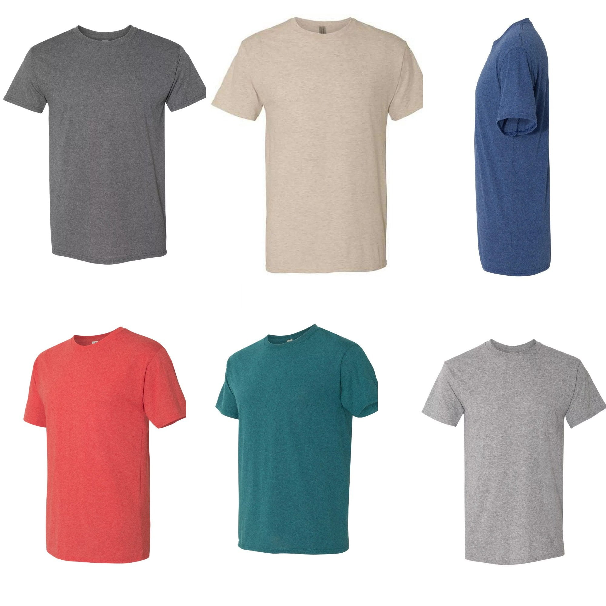 JERZEES Men's Tri-Blend T-Shirts, Crewneck, Assorted Colors, XL, 6-Pack - Walmart.com