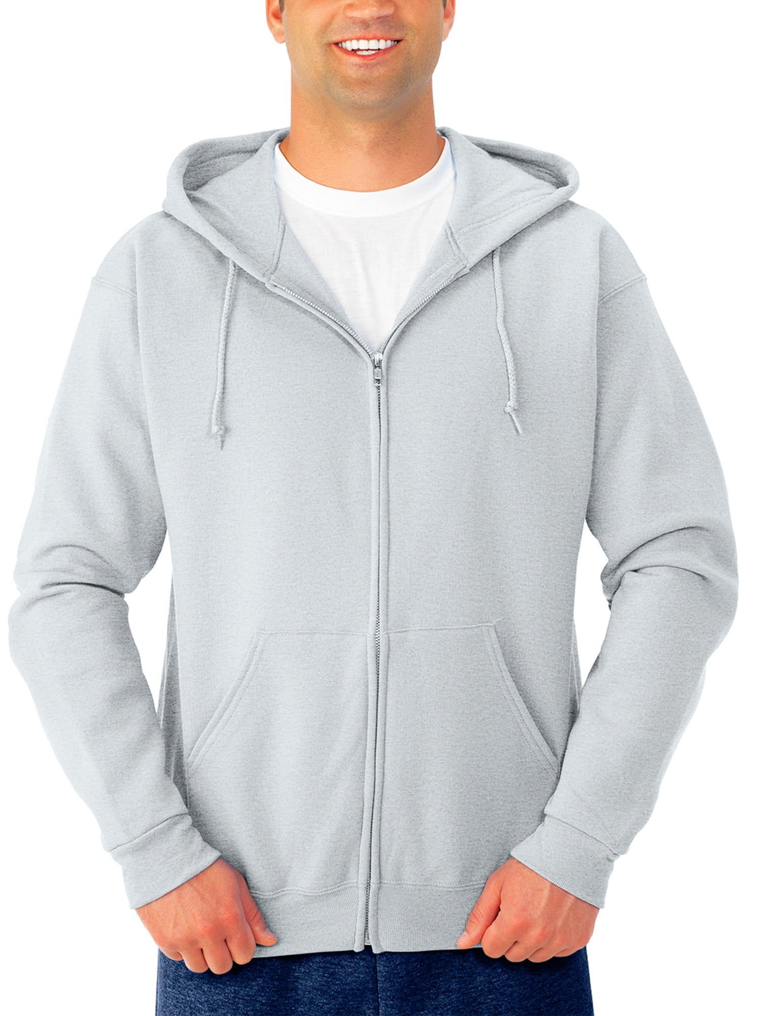 Jerzees Men's and Big Men's Fleece Full Zip Hooded Jacket, Up to Size ...