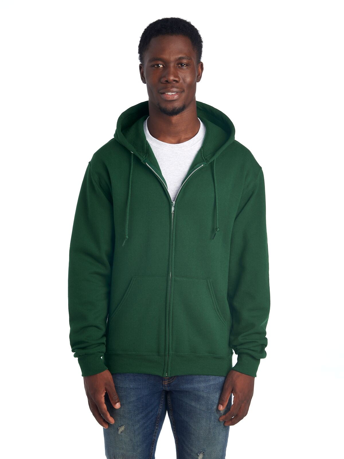 Jerzees Men's and Big Men's Durable Fleece Full Zip Hooded Jacket with ...