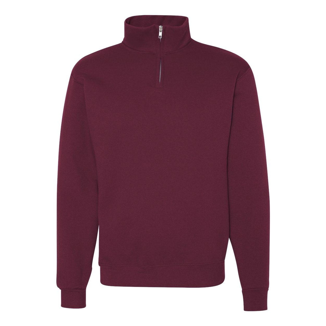 JERZEES NuBlend Adult L-Size Quarter-Zip Cadet Collar Maroon Sweatshirt ...