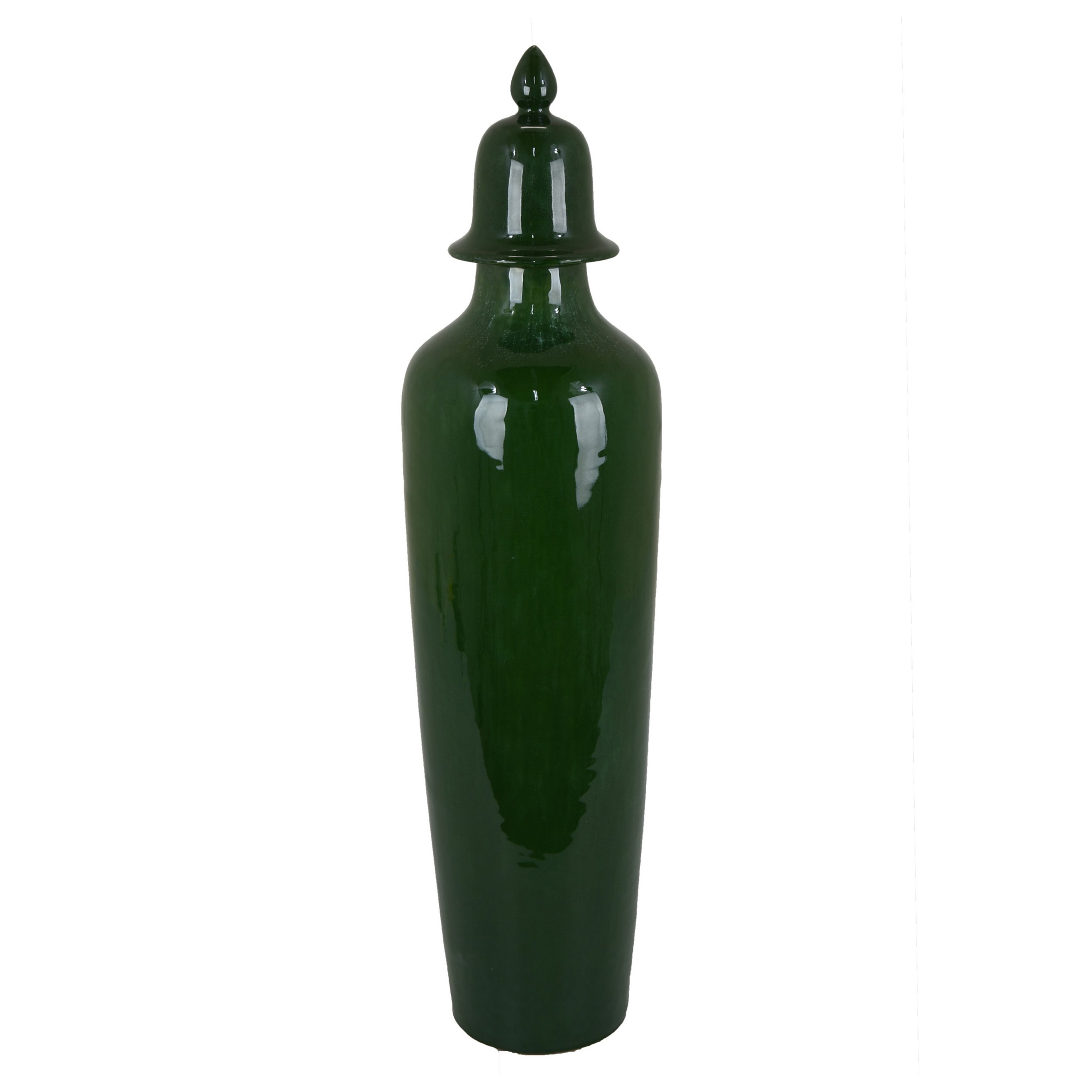 Jesi Accent Temple Jar with Lid, Decorative Green Ceramic, 29 Inch ...