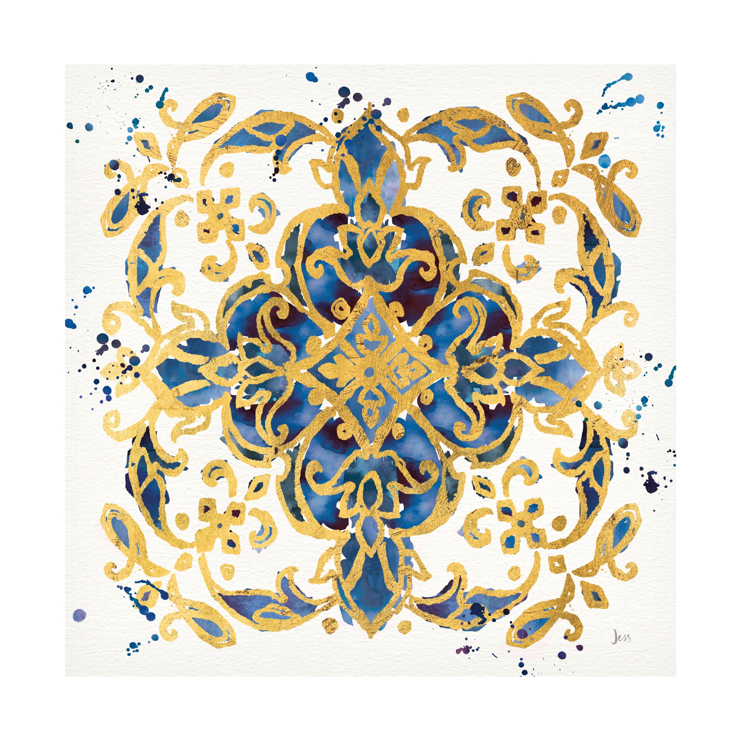 Jess Aiken 'Little Jewels IV Blue' Canvas Art - Walmart.com