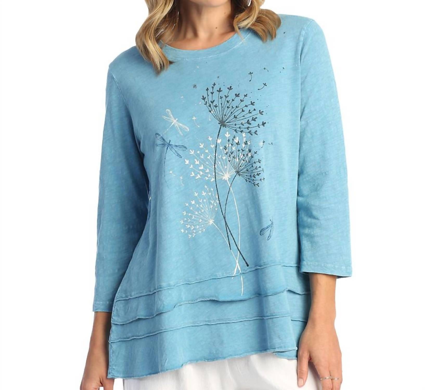 Jess & Jane Let's Fly Mineral Washed Cotton Layered Top - Walmart.com