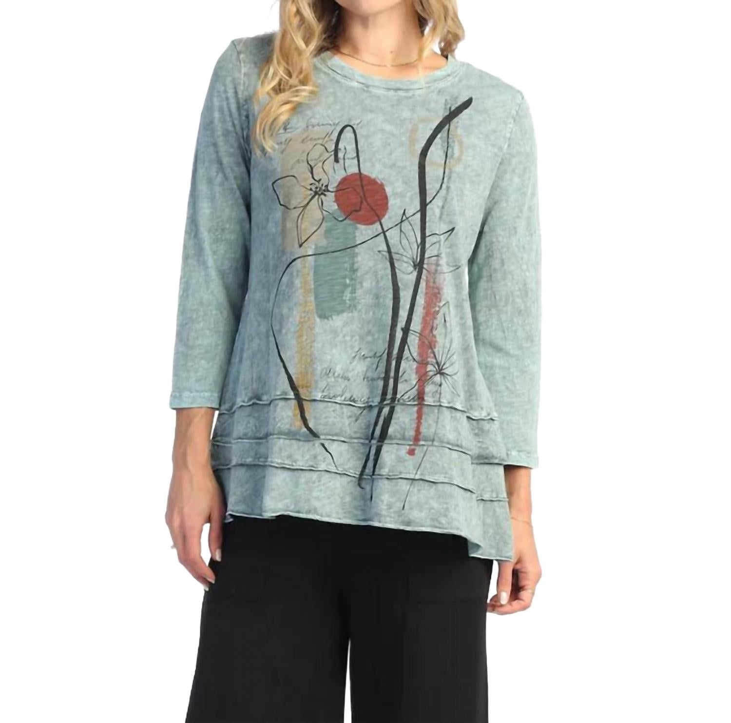 Jess & Jane Poem Floral Print Layered Tunic Top - Walmart.com