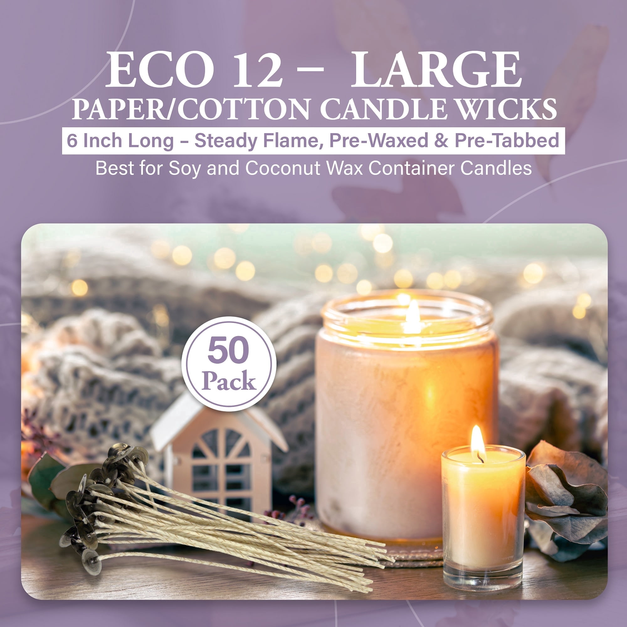 Jess Mae ECO Candle Wicks - 50 ct - 6 Inches - Custom Assemblies (Pre ...