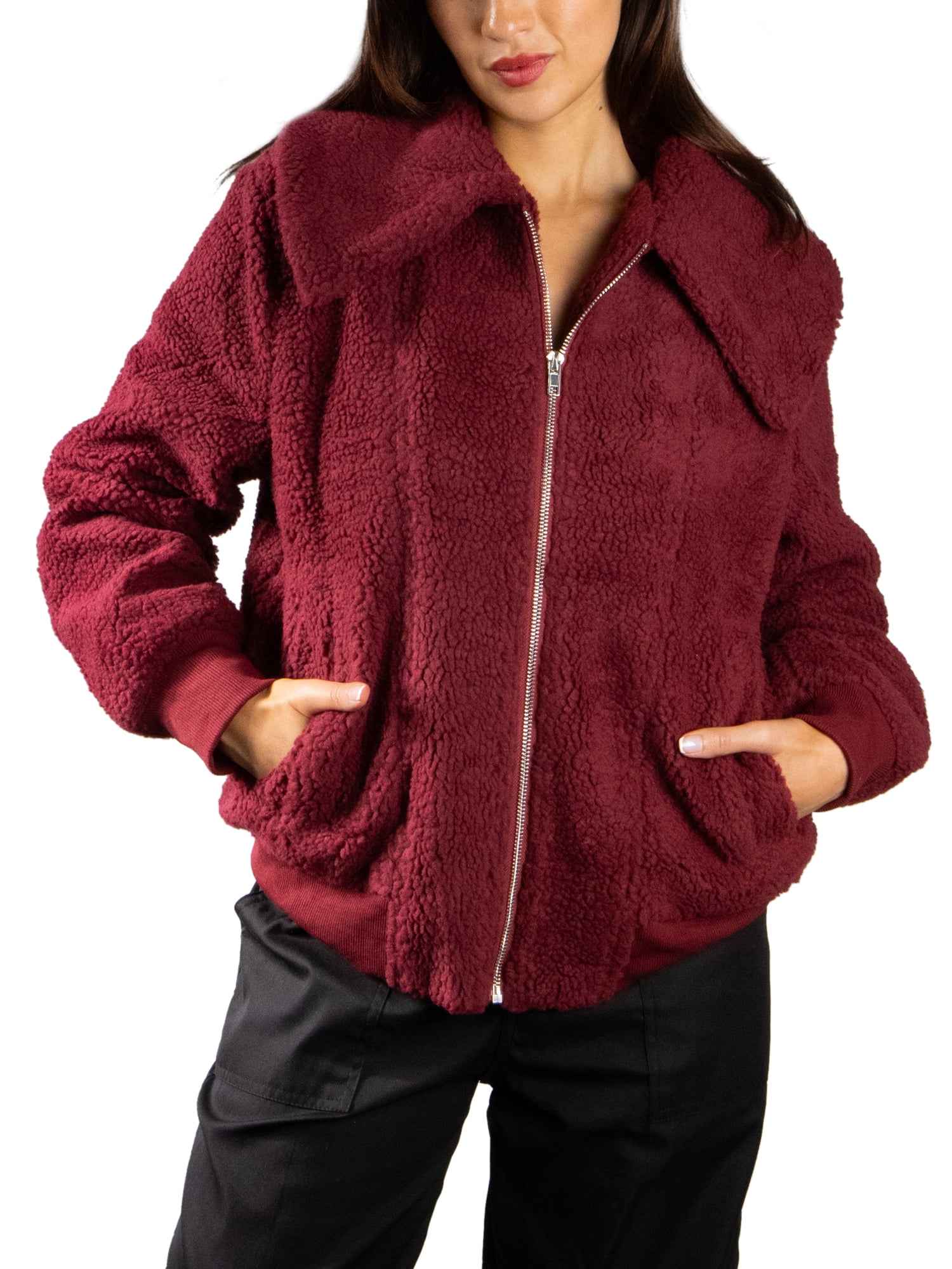 Jess by Meiko Women's Jackets Long Sleeve Oversized Collar Front ...