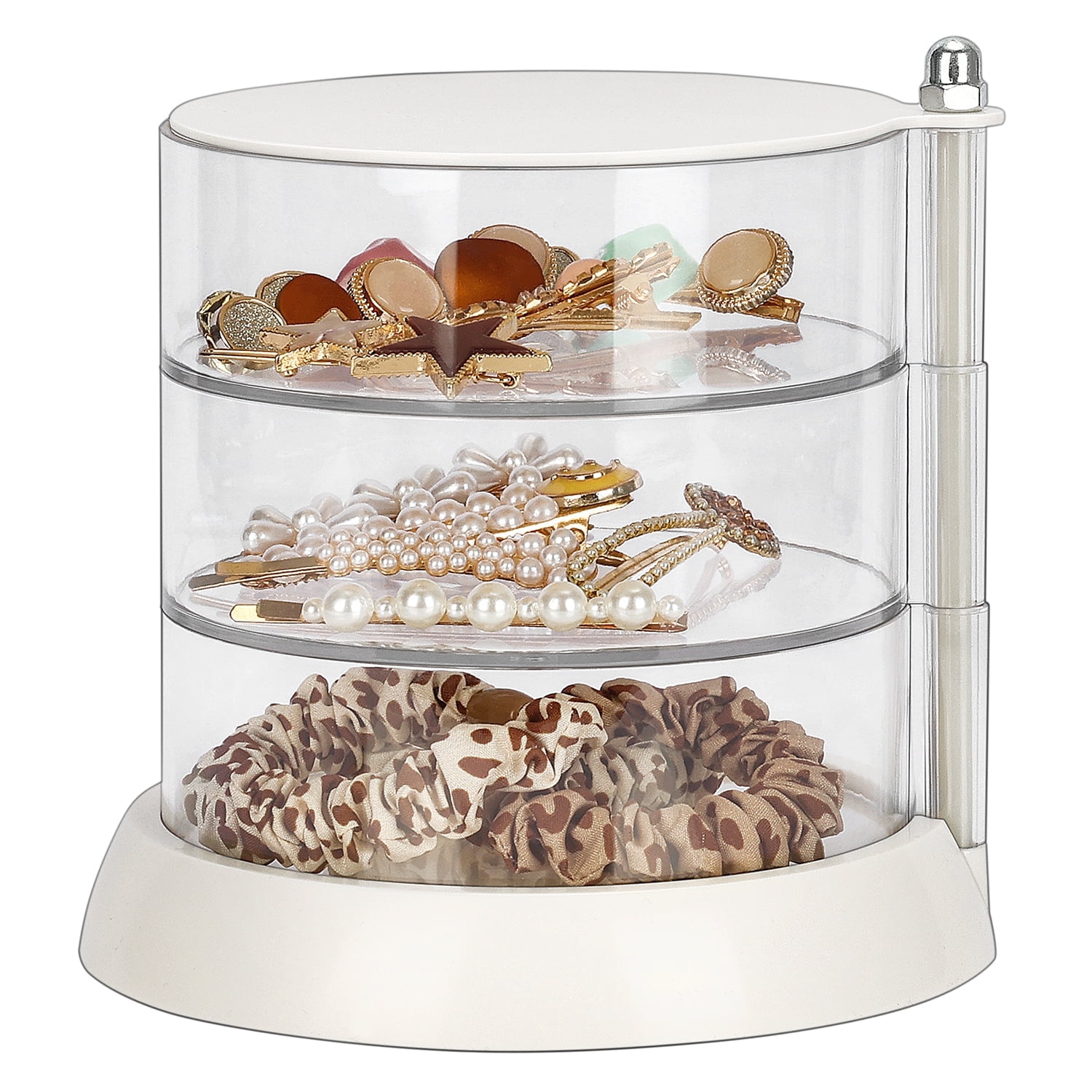 JessLab Stackable Rotating Acrylic Jewelry Organizer, 3-Layer Storage ...