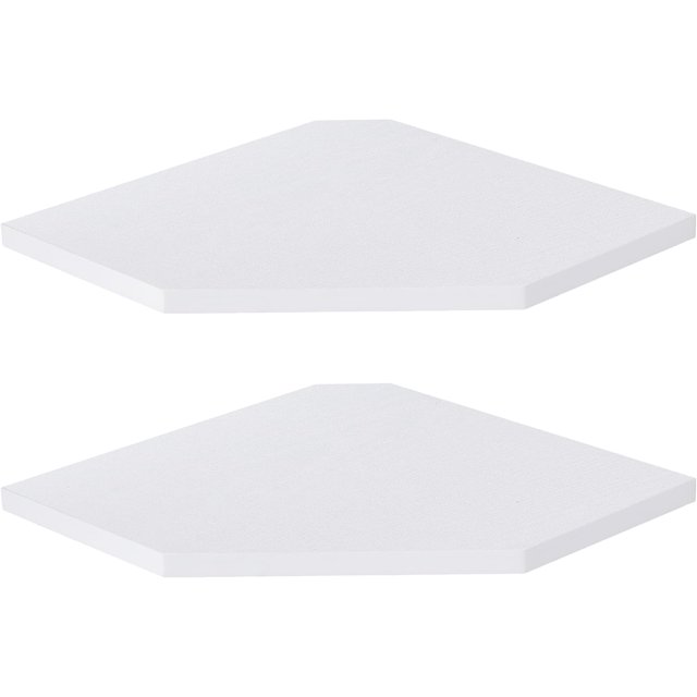 Jessac 2-Pack White Wall Mount Corner Shelves with Gold Metal Fence ...