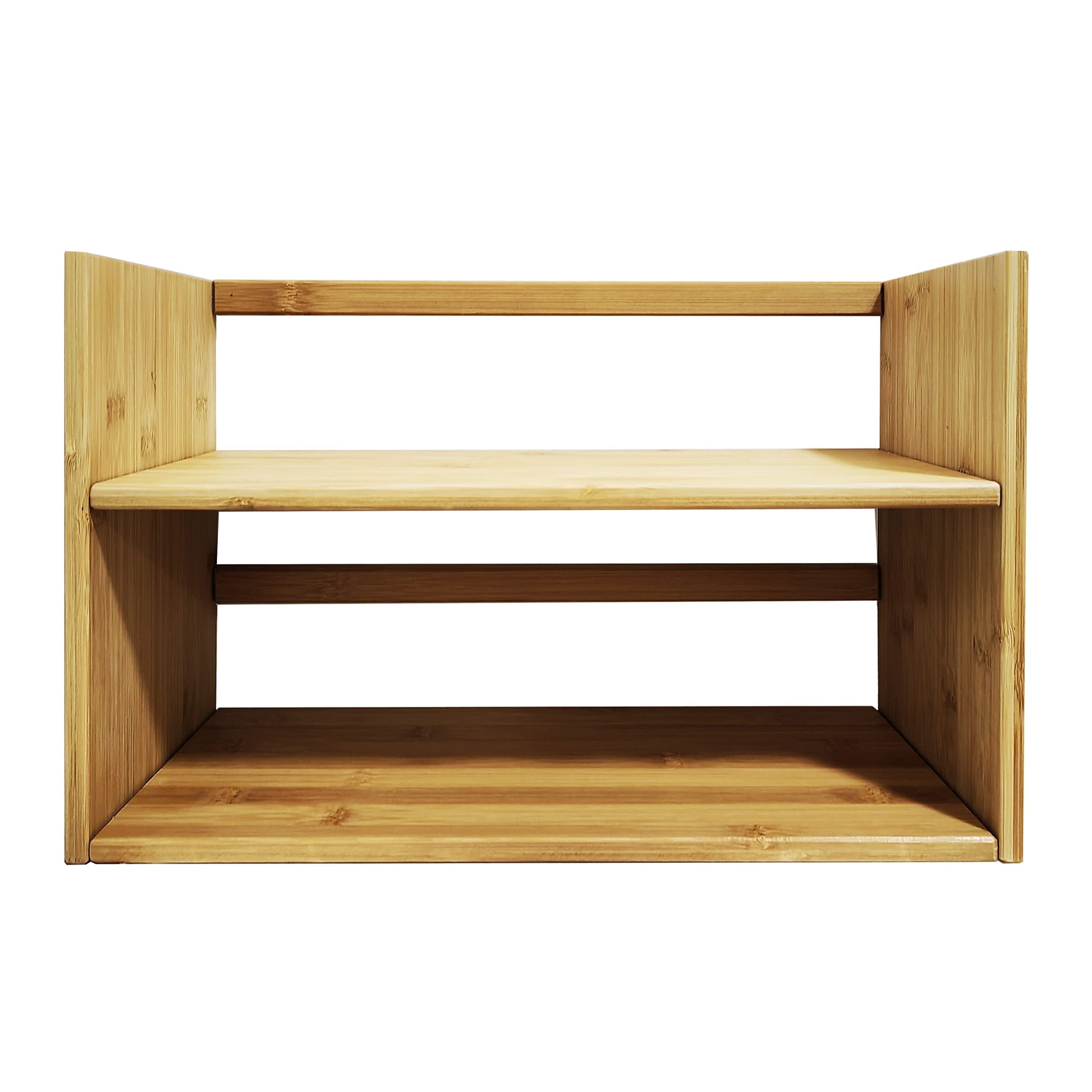 Jessac 2-Tier Bamboo Desktop Shelf Organizer 16″ x 10″ Wooden Desk ...