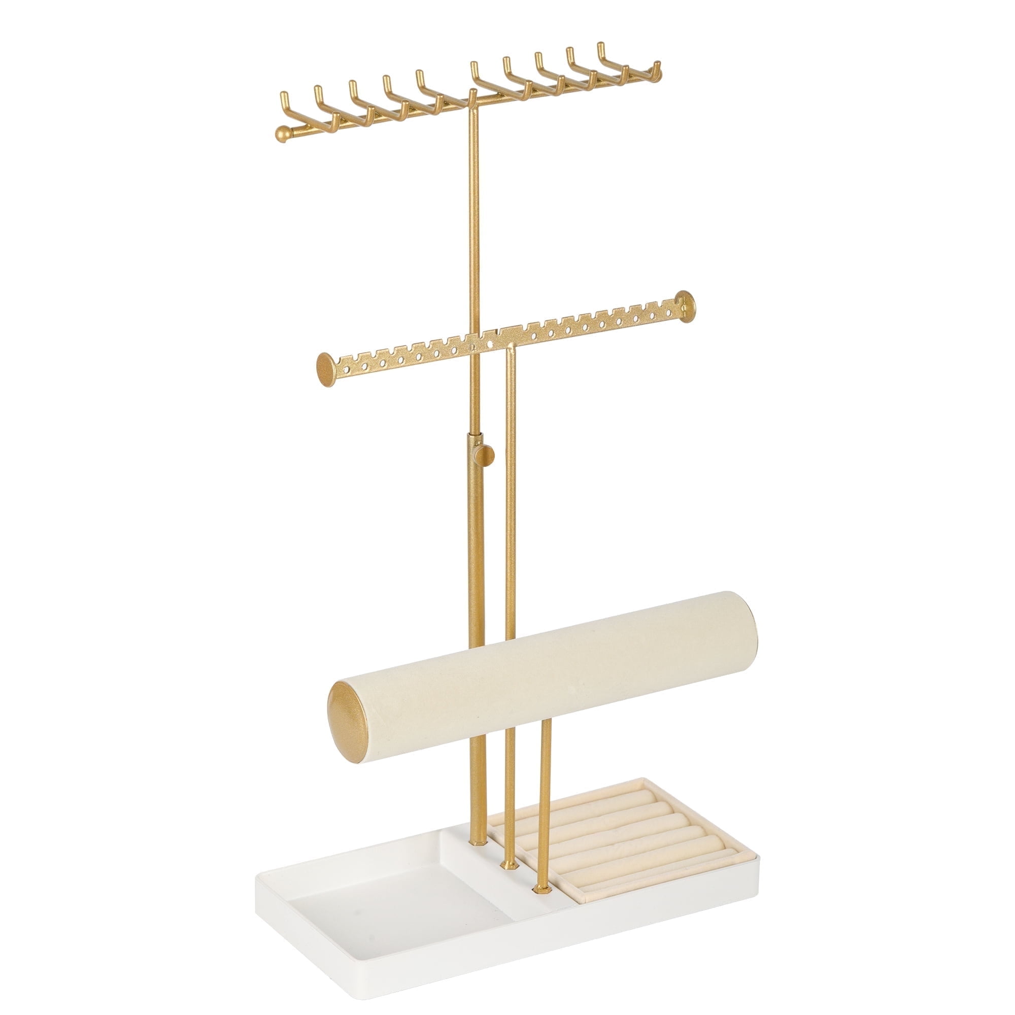 Jessac 3-Tier Adjustable Jewelry Rack, Earring & Necklace Holder ...