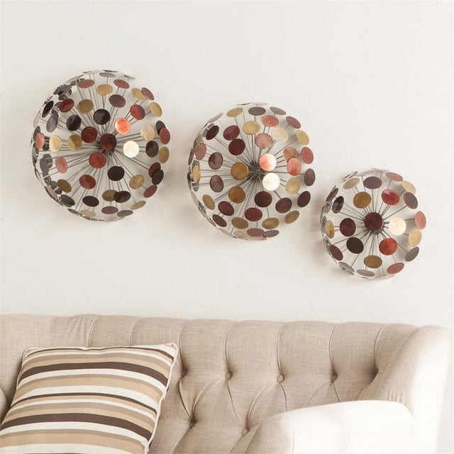 Jessalyn Metal Sphere Wall Sculptures - 3pc Set - Walmart.com