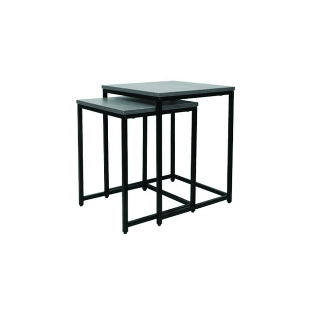 Jessar - Set of 2 Square Side Tables, From the Ross Collection, Grey ...