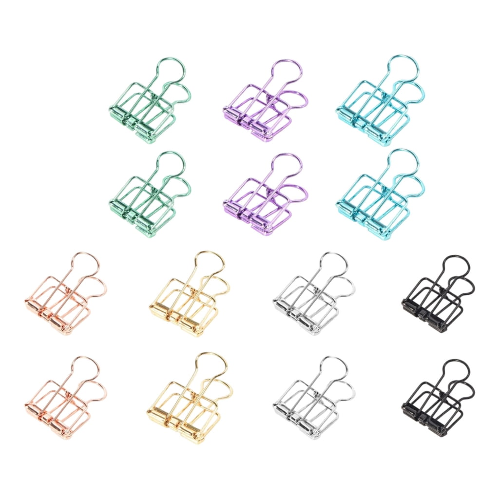 Jesscasday 14 Pcs Document Clips Hollow Out Paper Clips 19/32/51mm ...