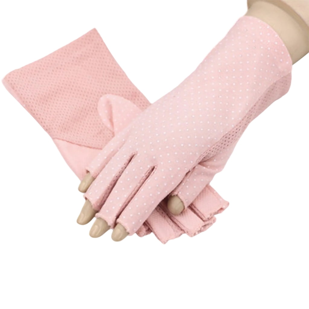 Jesscasday 1pair Unisex Fingerless Gloves Ventilated Grip Gloves Women ...