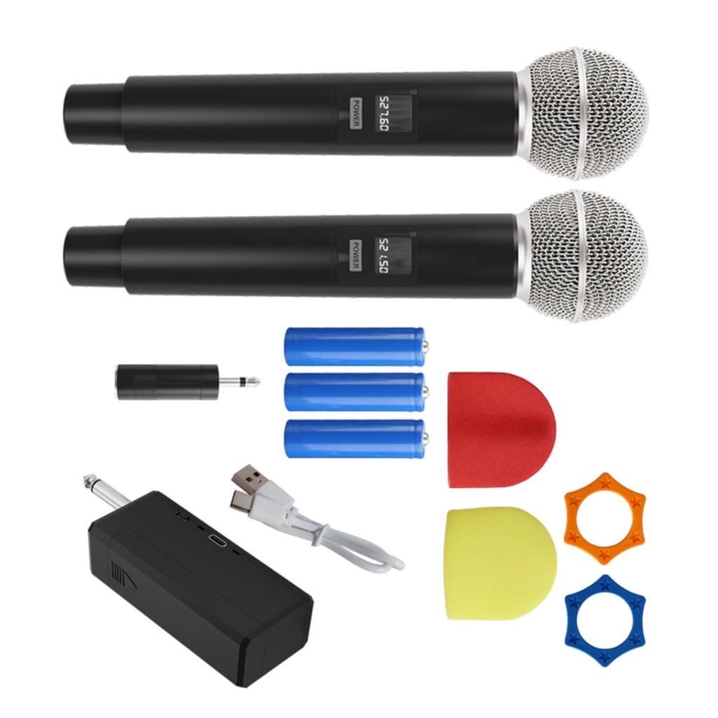 Jesscasday 2.4GHz Wireless Microphones, Rechargeable Handheld ...