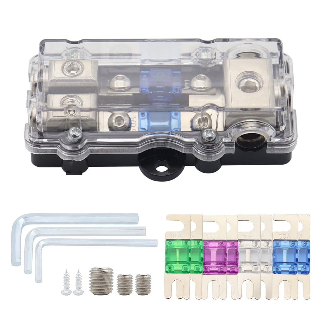 Jesscasday 2 Way Circuit Fuse Box Holder 12-24V Fuse Power Distribution ...