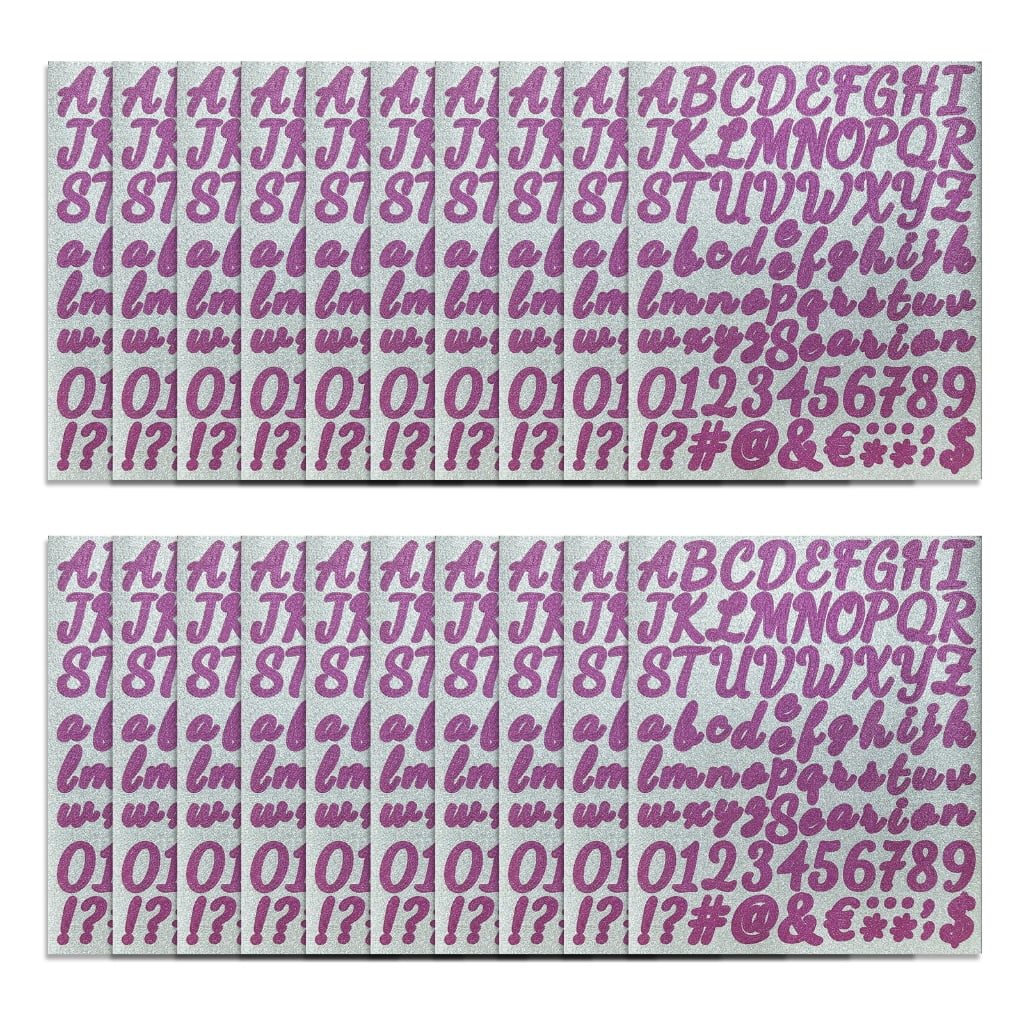Jesscasday 20 Sheets Glittering Letter Number Stickers Decals for ...