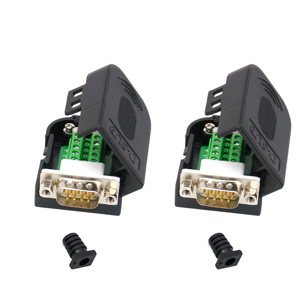 Jesscasday 2Piece DB9pin Terminal Block Adapter DB9pin Serial Adapters ...