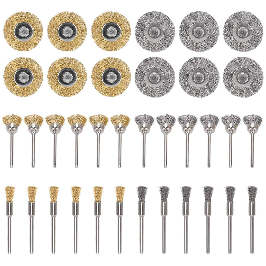 Jesscasday 36 Pieces/set Steel Cup Brush Abrasive Polishing Set Wire ...