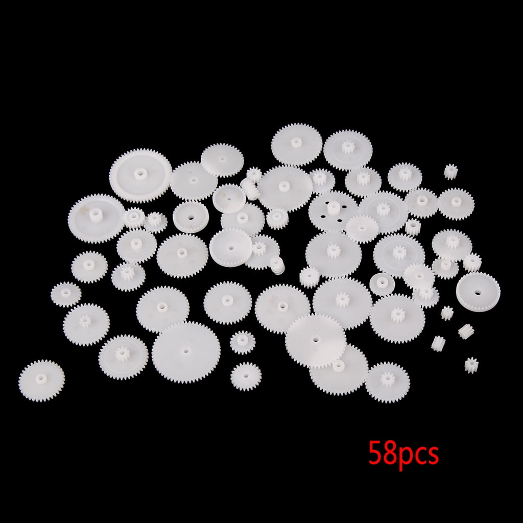 Jesscasday 58 styles Plastic Gears Cog Wheels All The Module 0.5 Robot ...