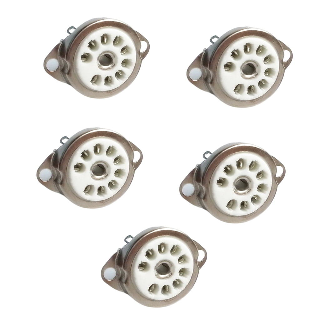 Jesscasday 5Pieces Ceramic Tube Socket 9PIN Tube Socket Ceramic B9A for ...