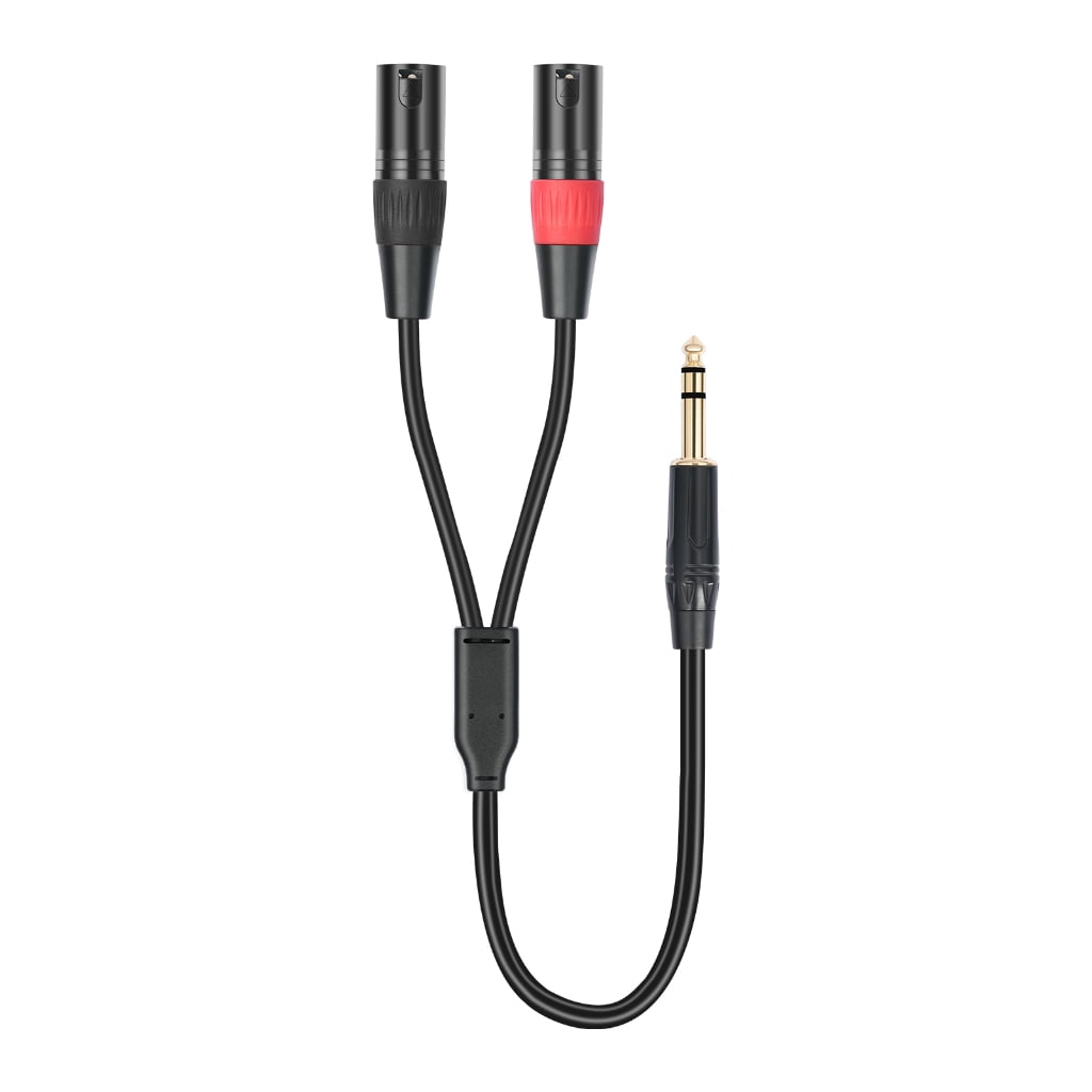 Jesscasday 6.35mm 1/4inch to Double Kanon Microphones Cable Stereoed 6. ...