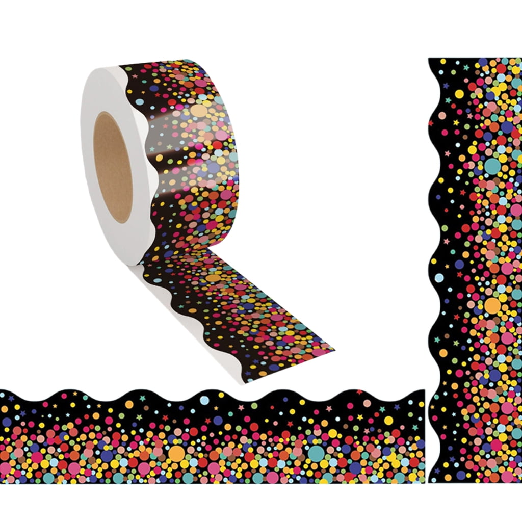 Jesscasday 65.6feet Class Bulletin Board Borders Colorful Dot Print ...