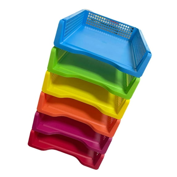 Jesscasday 6Pcs Letter Tray Stackable Document Tray Desk File ...