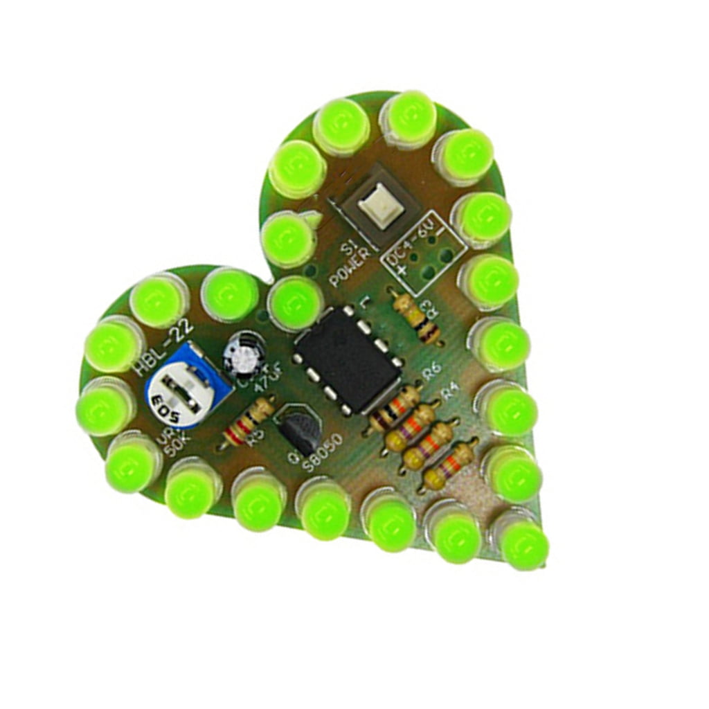 Jesscasday Analog Circuit Kit Heart Shape LED No Programming Required ...