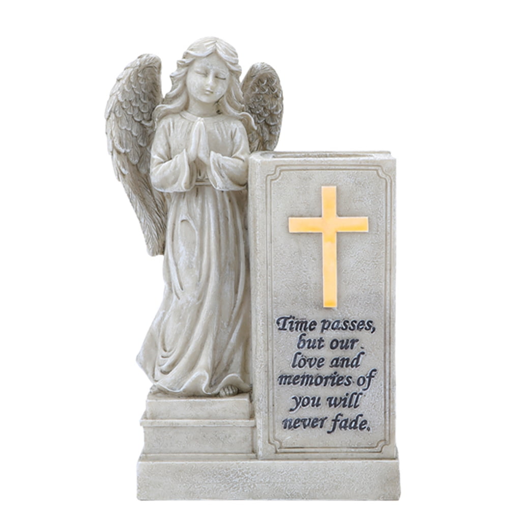 Jesscasday Angel Garden Statue,Fluorescent Angel Figurines Garden ...