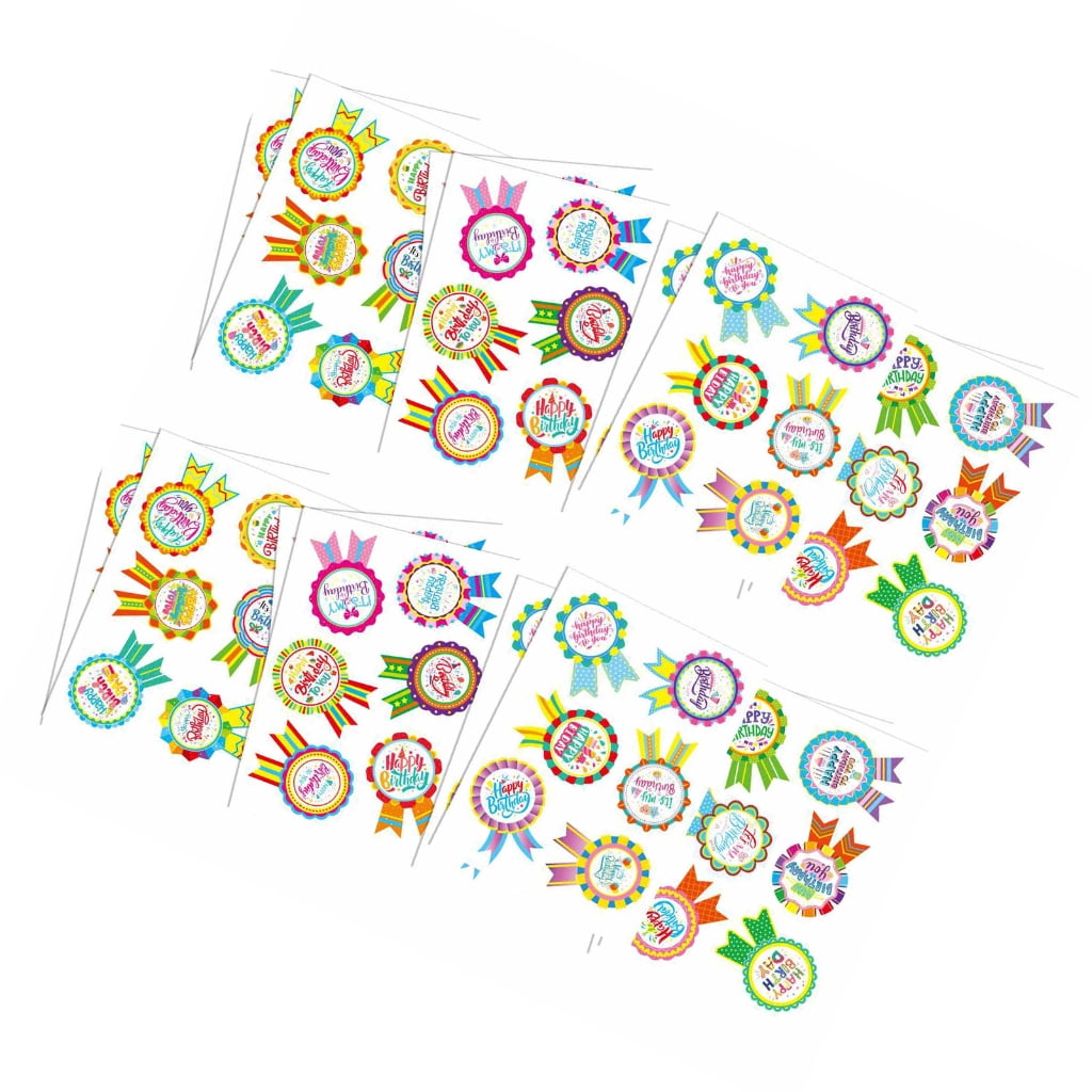 Jesscasday Assorted 16 Sheets Birthday Sticker Roll for Kids Parties ...