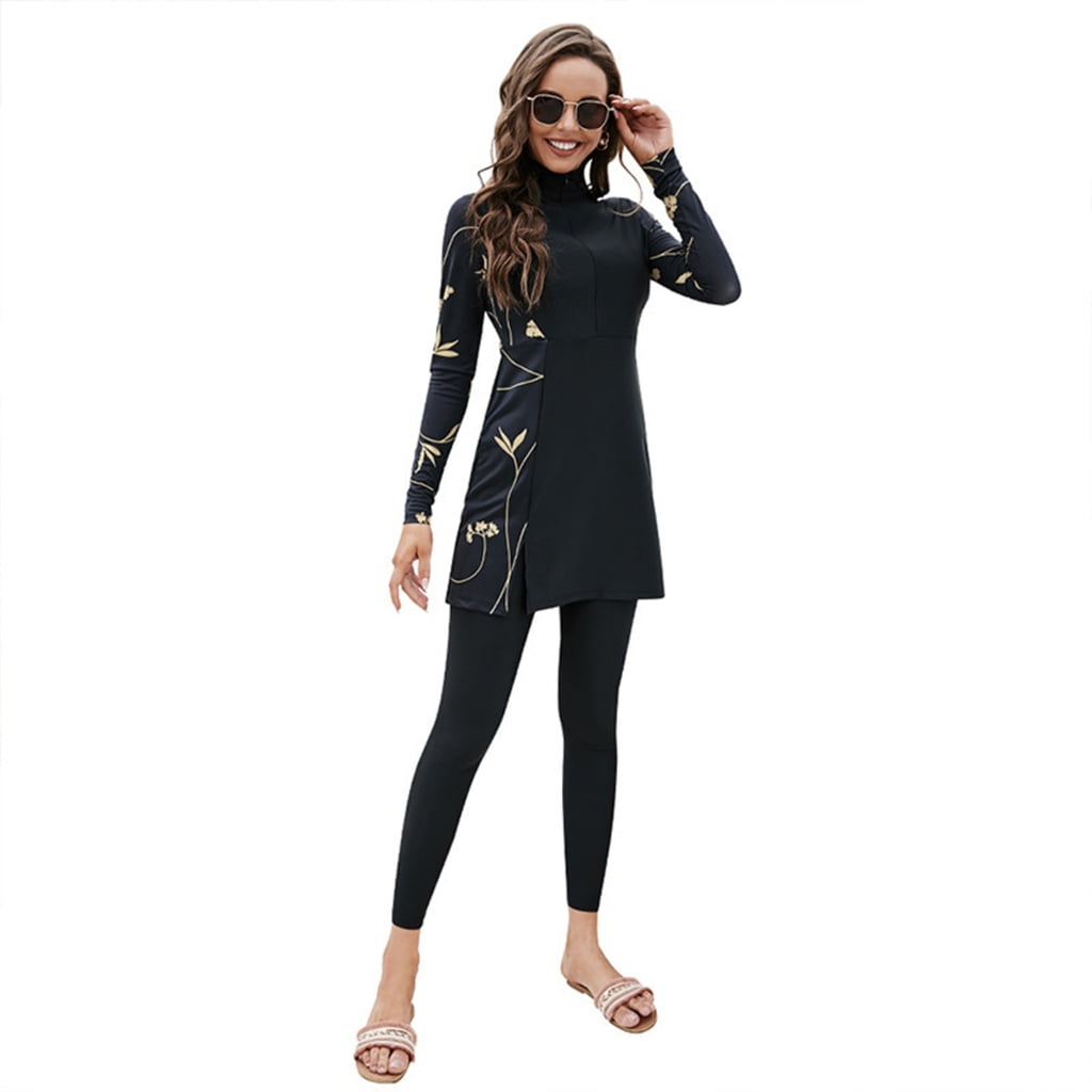 Jesscasday Burkinis Swimsuit for Womens Modest Muslims Swimsuit Long ...