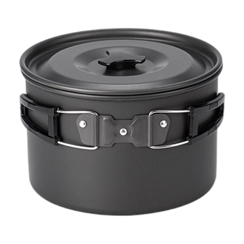Jesscasday Camping Cook Pots with Lid and Folding Handle Outdoor ...