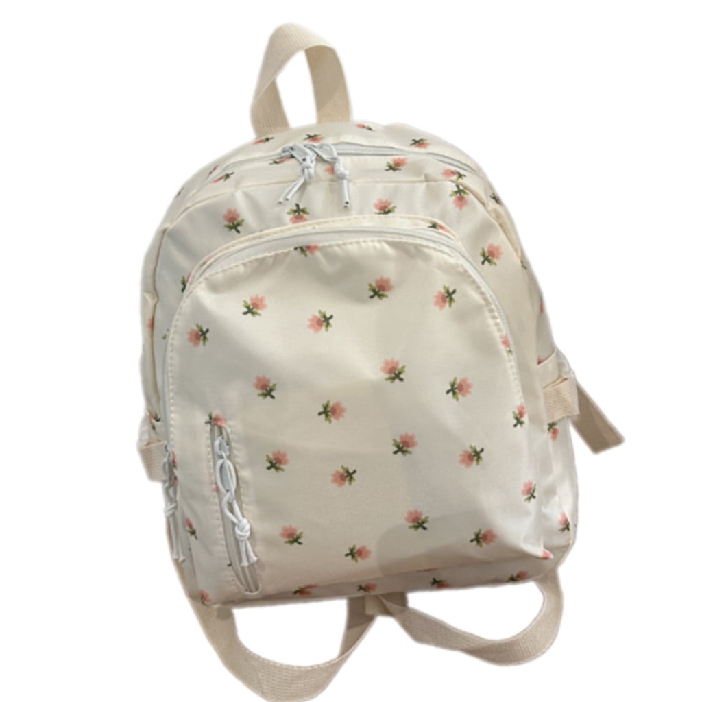 Jesscasday Casual Daypack 2025 Cute Preppy Bag Floral Printed Backpack ...