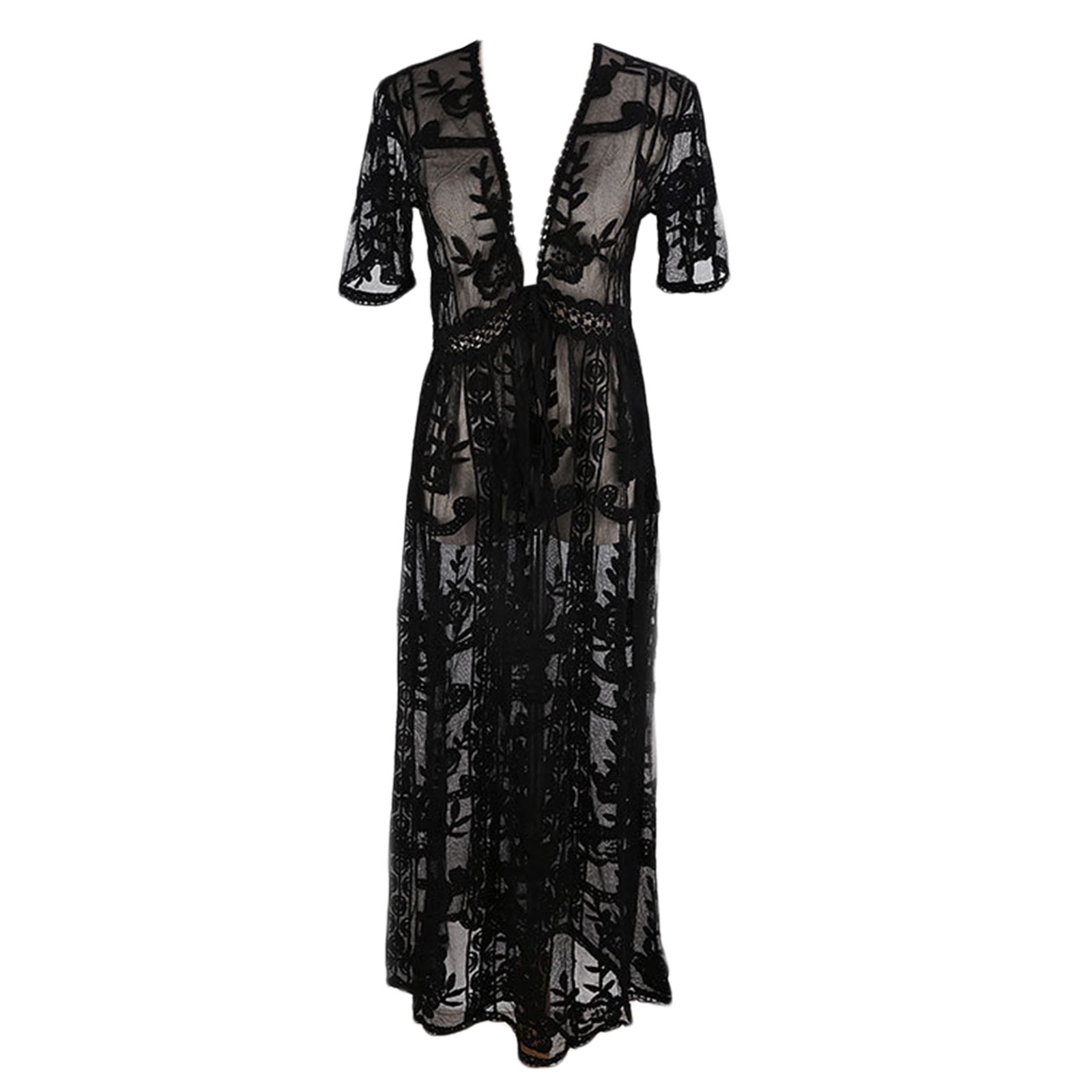 Jesscasday Charming Women's Lace Cardigan Floral Crochet Sheer Beach ...