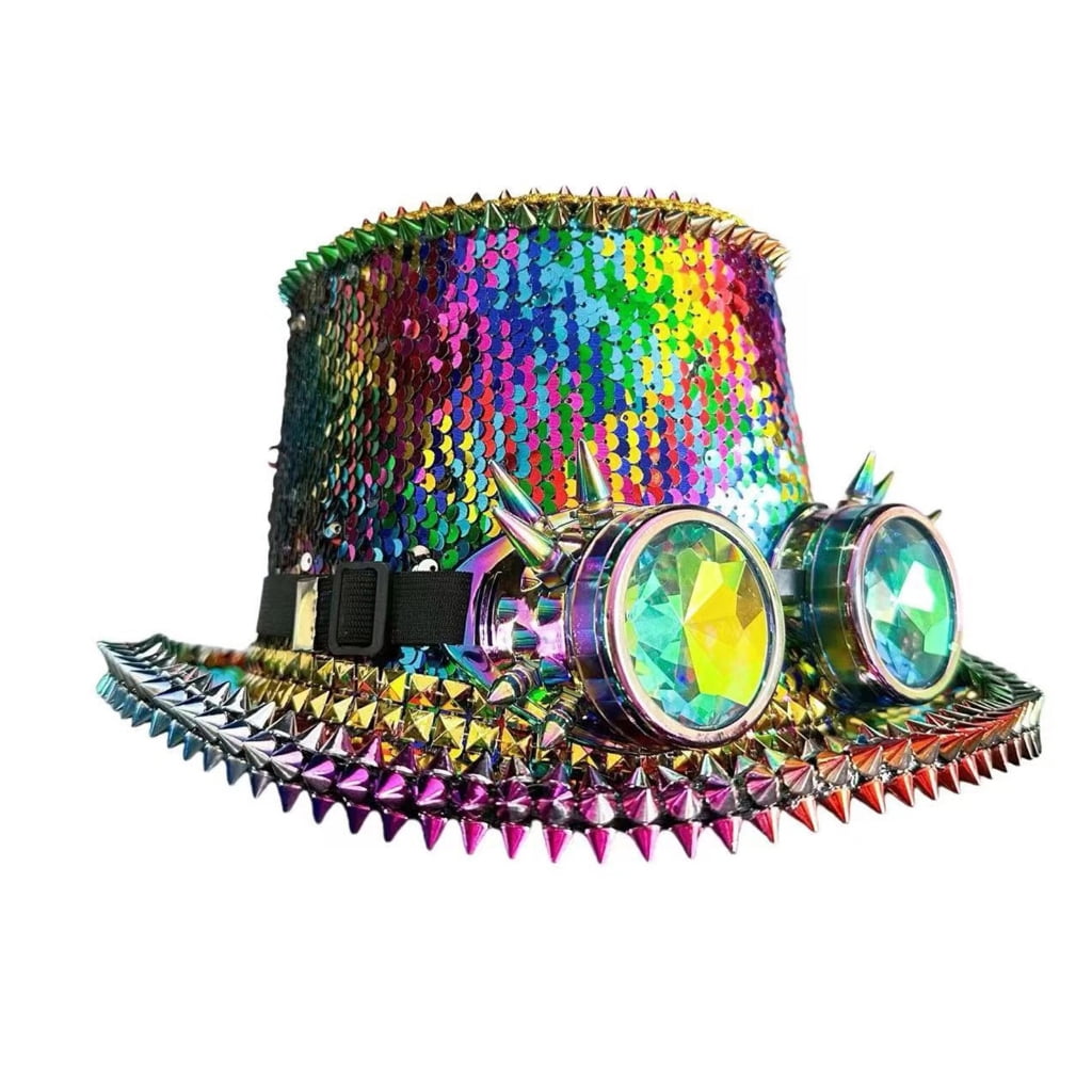 Jesscasday Colorful Rivet Hat with Goggles Captain Hat Bridal Shower ...