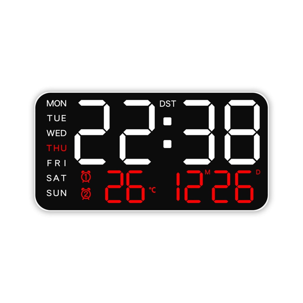 Jesscasday Contemporary Digital Clock Large Number For Easy Viewing ...