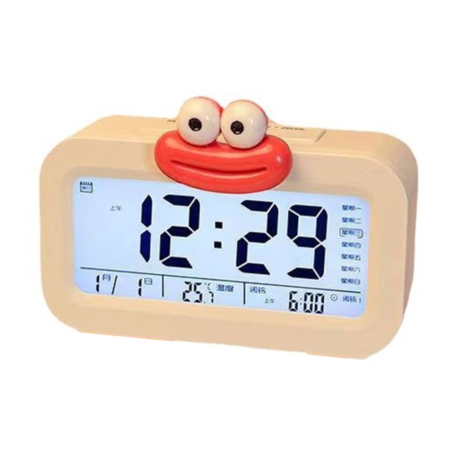 Jesscasday Creative Cartoon Sausage Lip Alarm Clock Fun Designs Battery ...