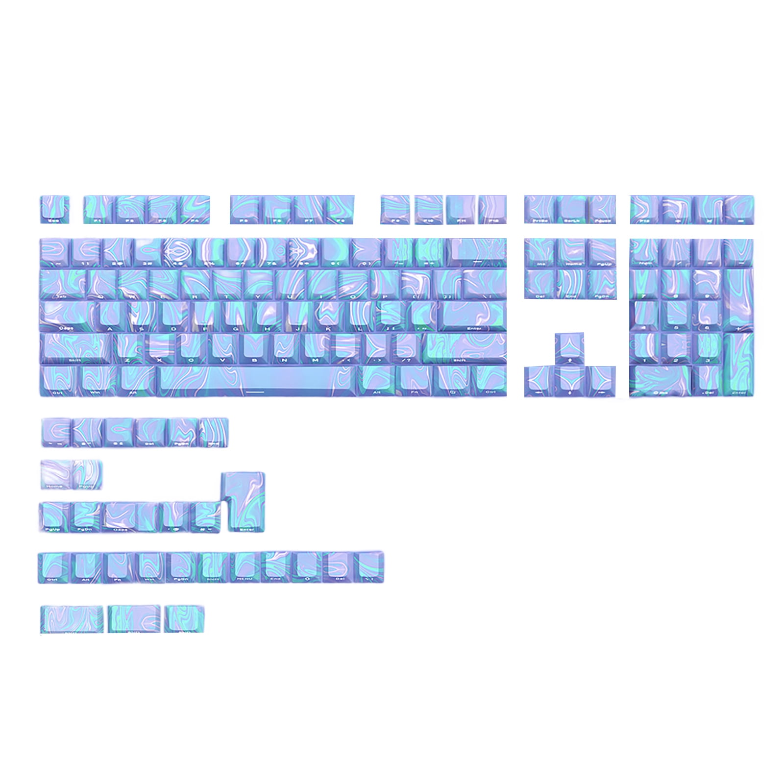 Jesscasday Ergonomic 136 Keycap Set Glazed Finish with Side Glowing for ...